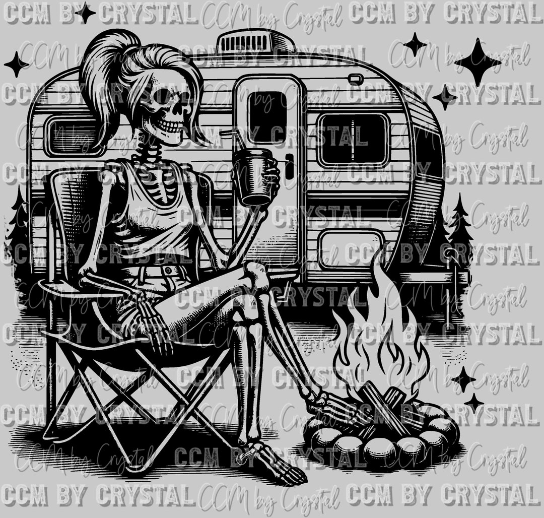 Living Life by the Campfire Pocket Skeleton Skellie Ready to Press ...