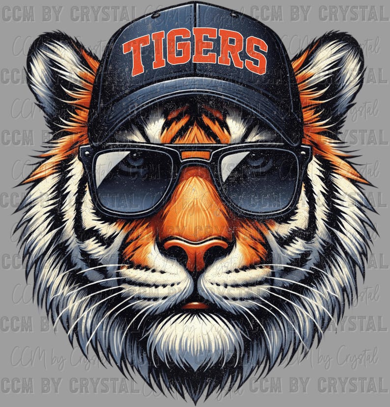 Distressed Tiger With Shades Sunglasses Tigers Mascot Ready to Press ...