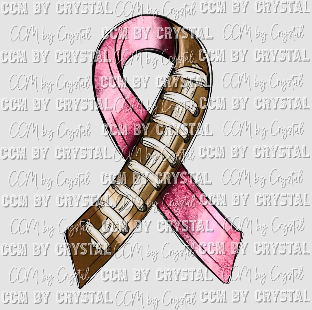 Pink Cancer Ribbon Football Ready to Press Transfer Direct to Film DTF ...