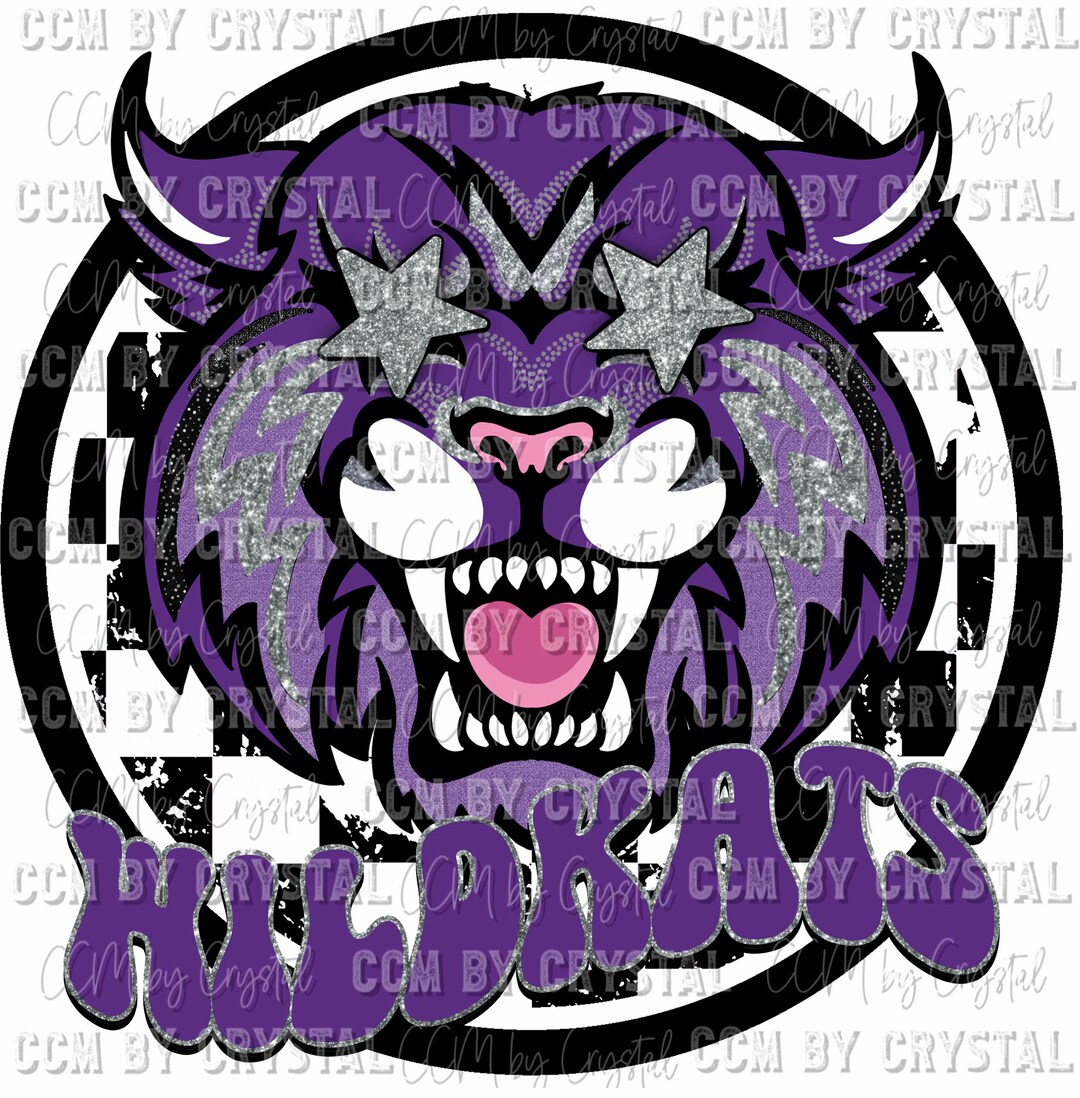 Wildkats Purple Mascot Ready to Press Transfer Direct to Film DTF ...
