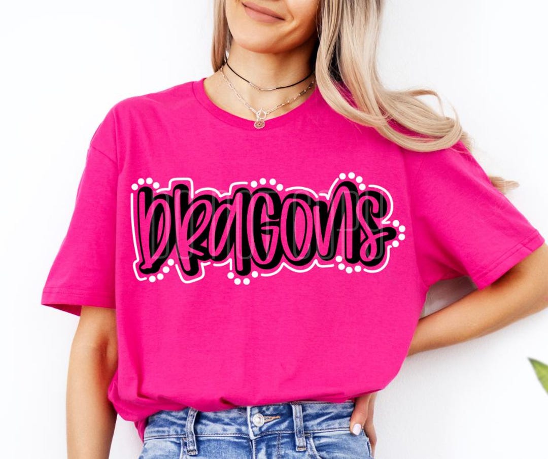 Dragons Doodle Mascot Ready to Press Transfer DTF Transfers Sublimation ...