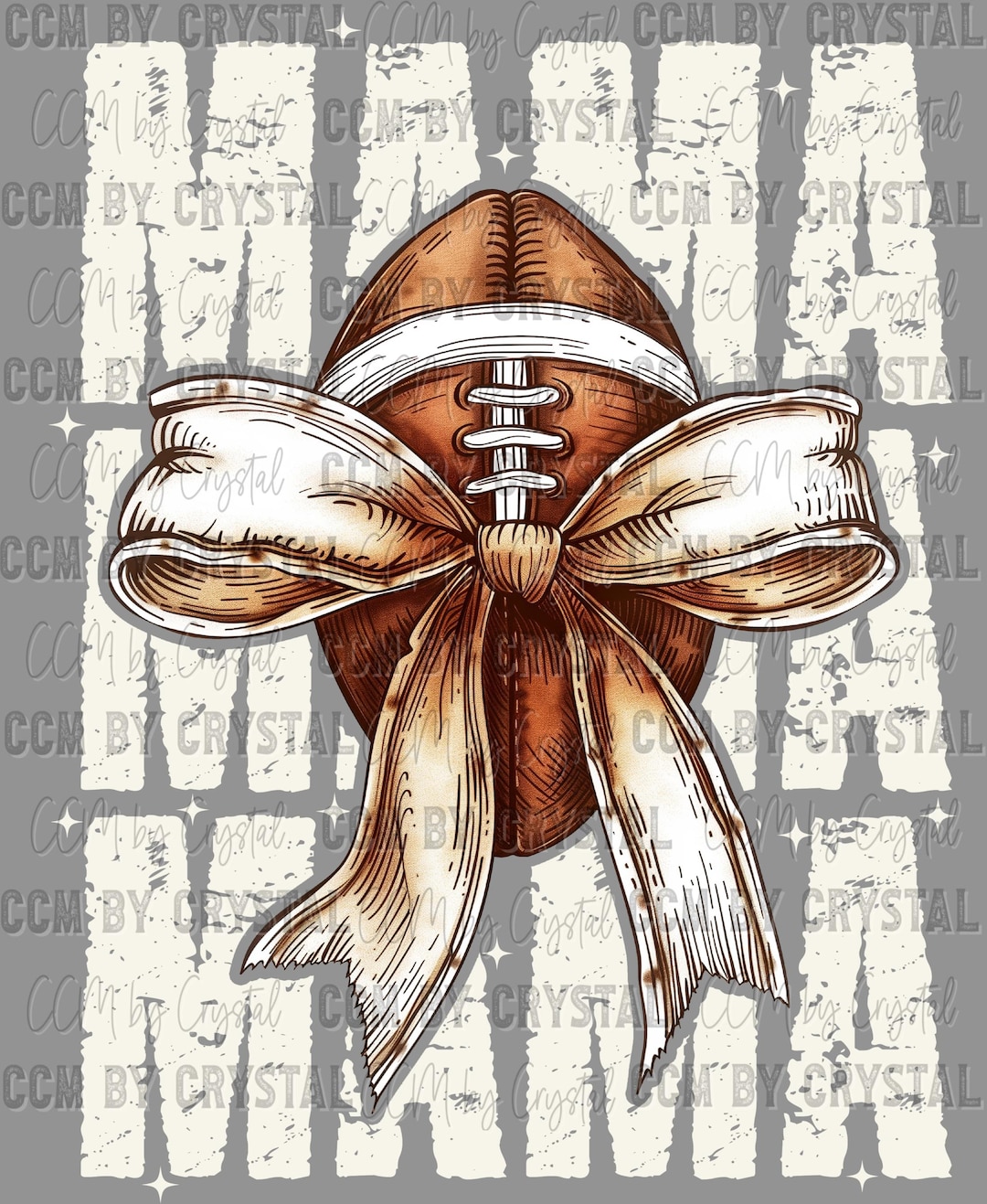 Football Mama White With Bow Ready to Press Transfer Direct to Film DTF ...