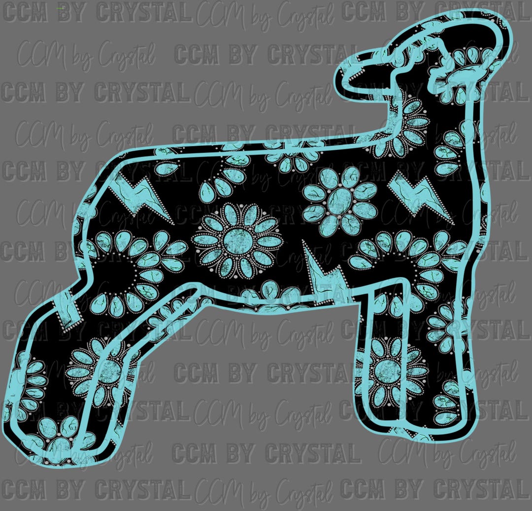 Teal Gem Show Lamb Sheep Western Rodeo Ready to Press Transfer Direct ...