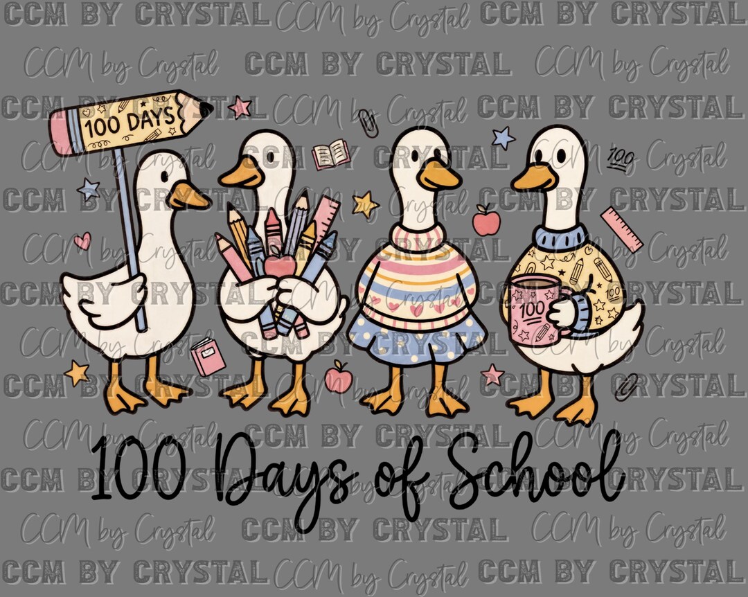 Ducks 100 Days of School Ready to Press Transfer Direct to Film DTF ...