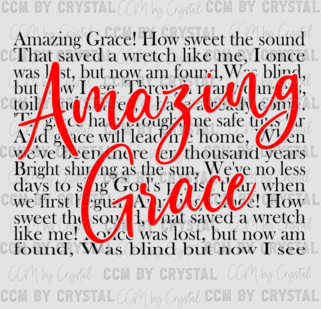 Amazing Grace Red Ready to Press Transfer Direct to Film DTF Transfers ...