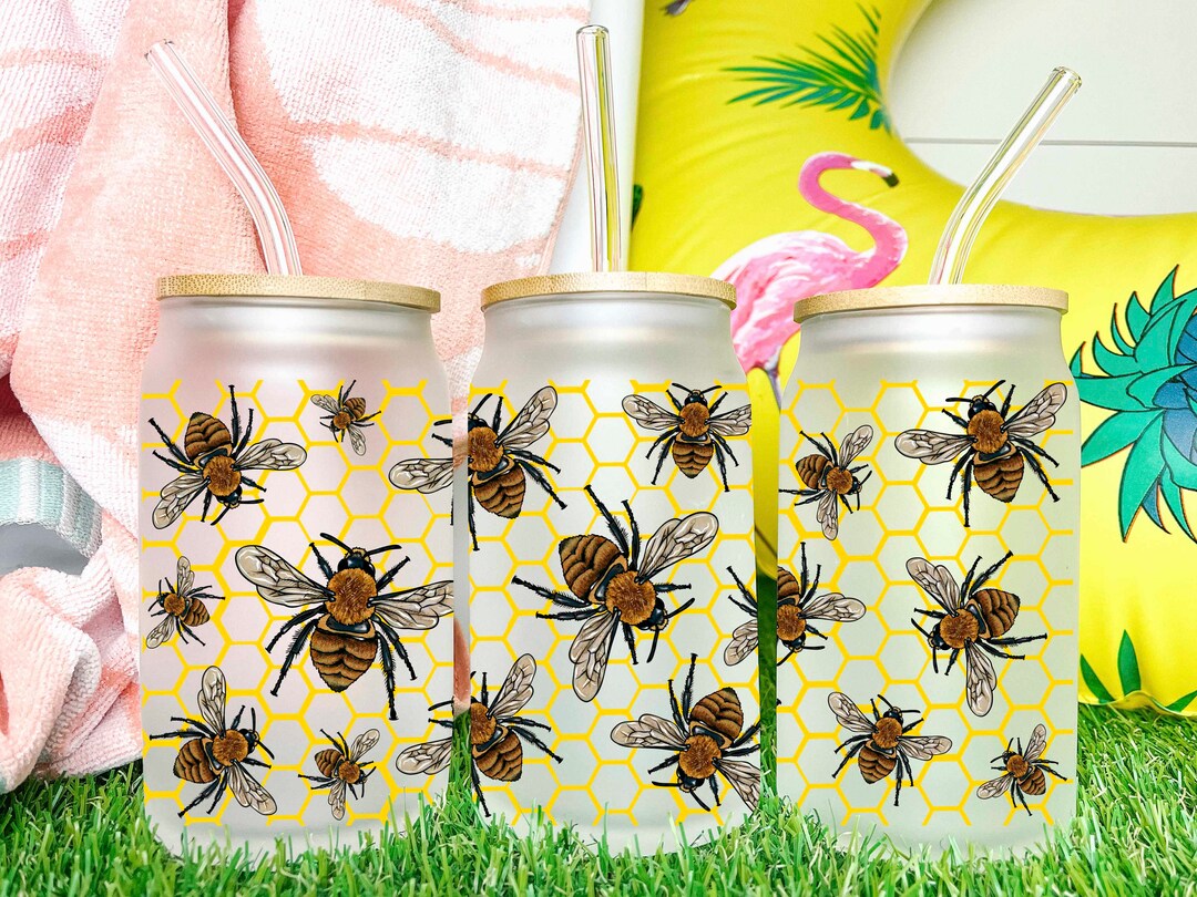 Bees UV DTF Transfer 16oz Libby Glass Can Wrap Ready to Apply - Etsy