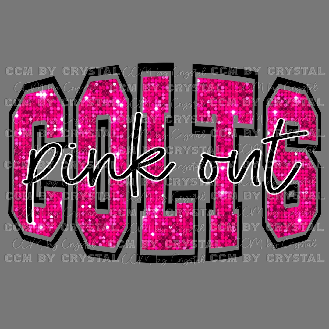 Colts Pink Out Faux Sequins PNG Digital File Only - Etsy