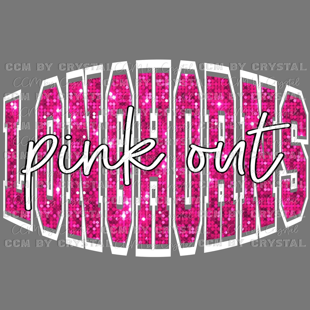 Longhorns Pink Out Mascot Faux Sequins PNG Digital File Only - Etsy