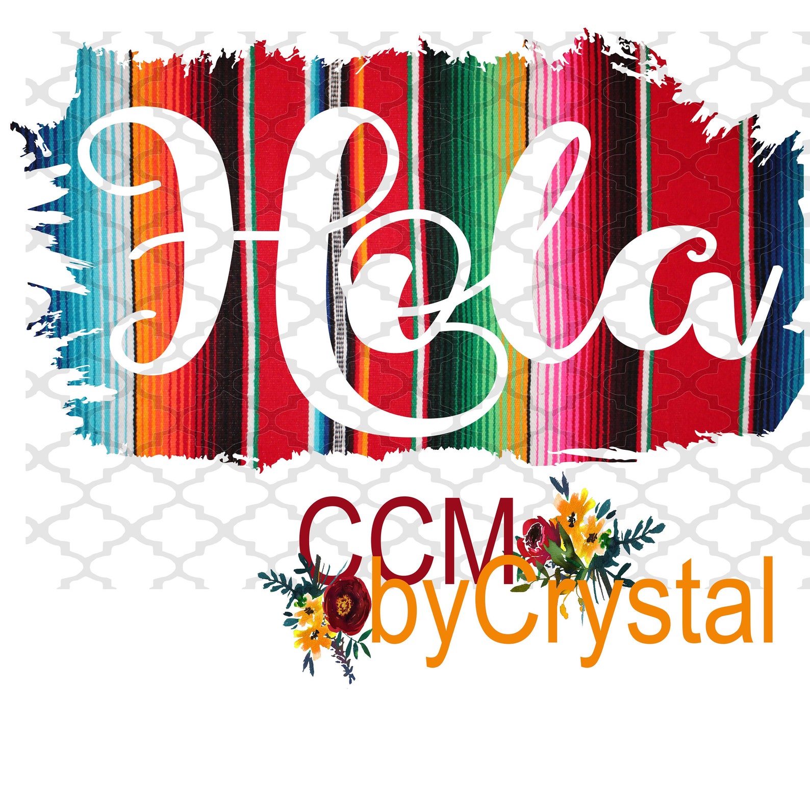 Hola Serape Svg PNG | Etsy