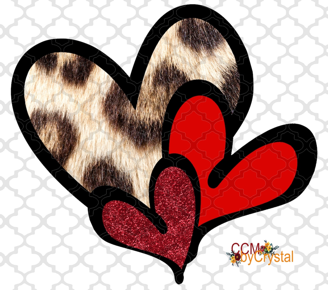 Ready to Press DTF Transfer 3 Hearts Valentine's Day - Etsy