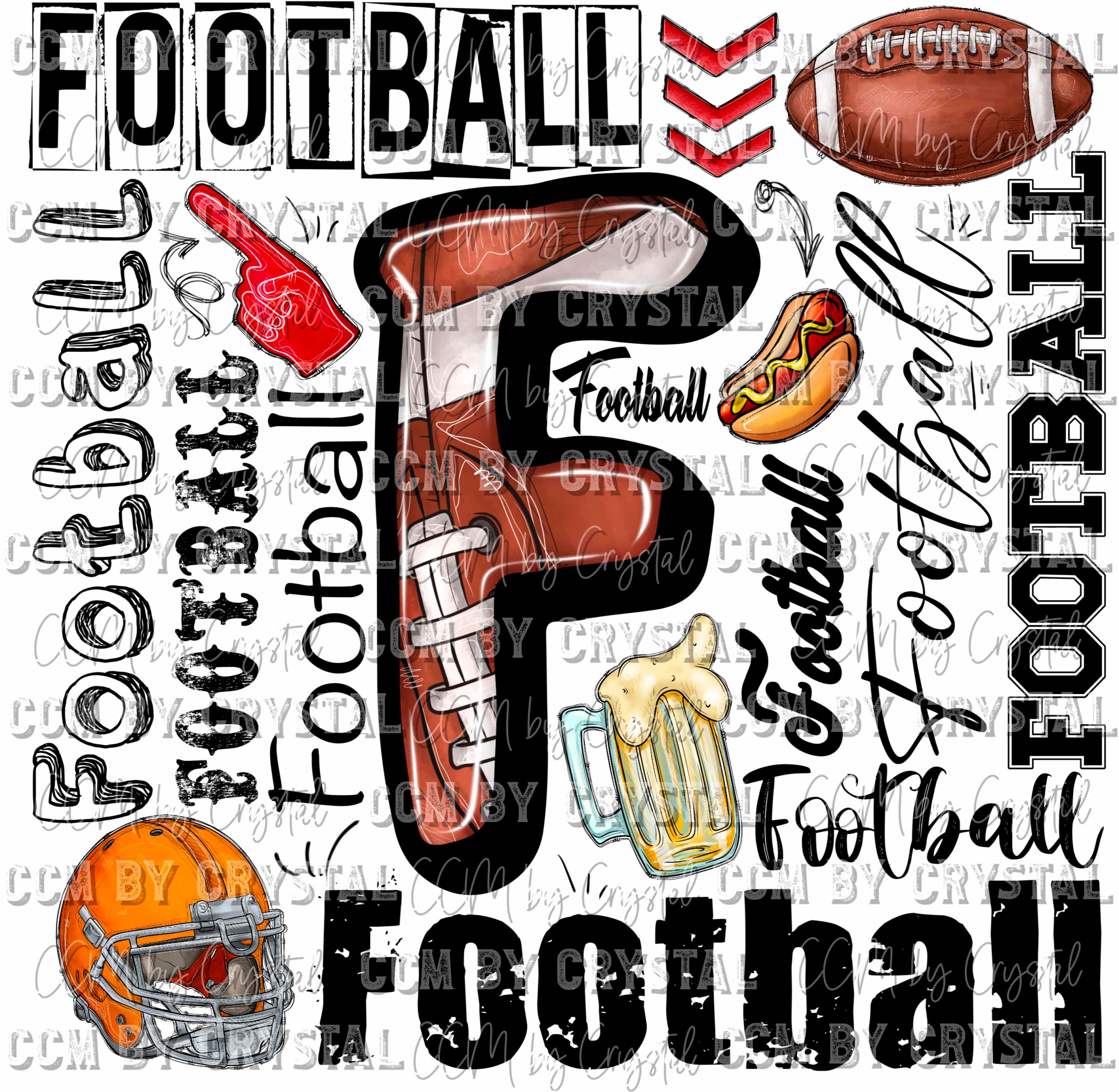 Football Word Art Ready to Press Transfer Direct to Film - Etsy