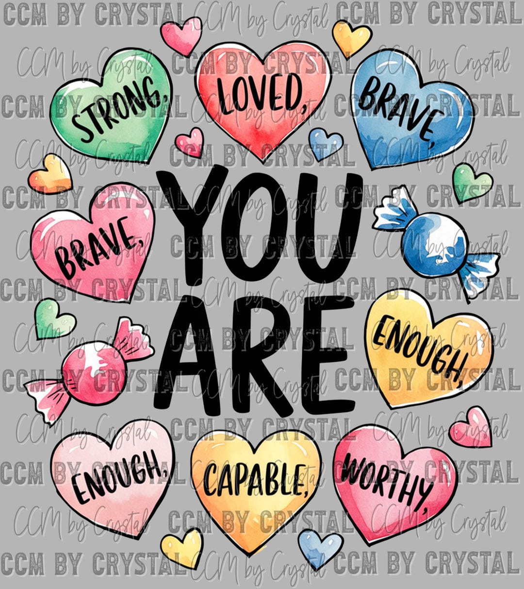 You Are Loved Hearts Valentines Day Ready to Press Transfer Direct to ...