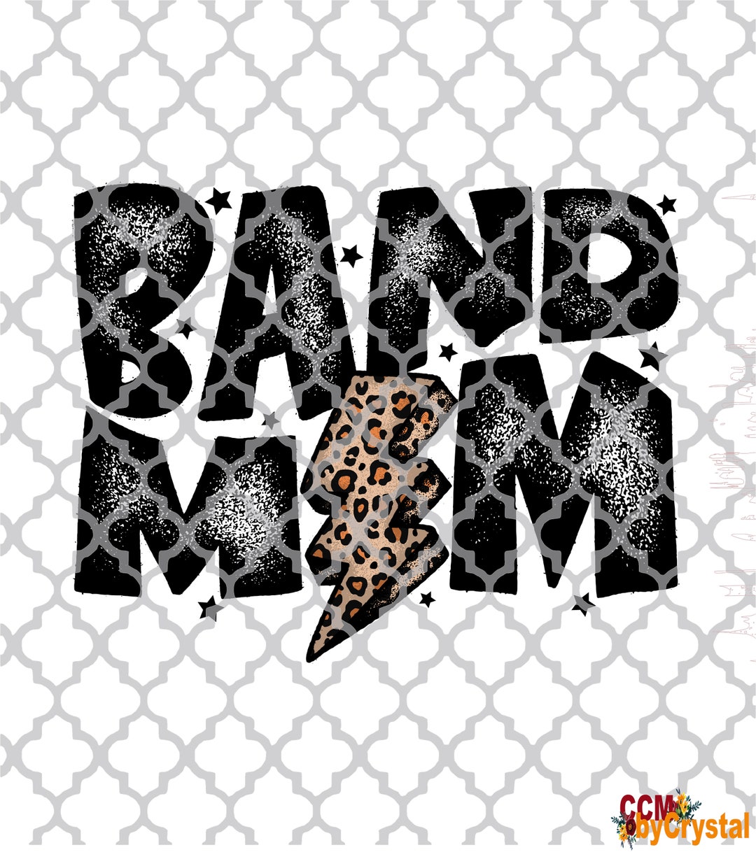 Band Mom Leopard Print Lightning Bolt Transfers DTF Transfers ...