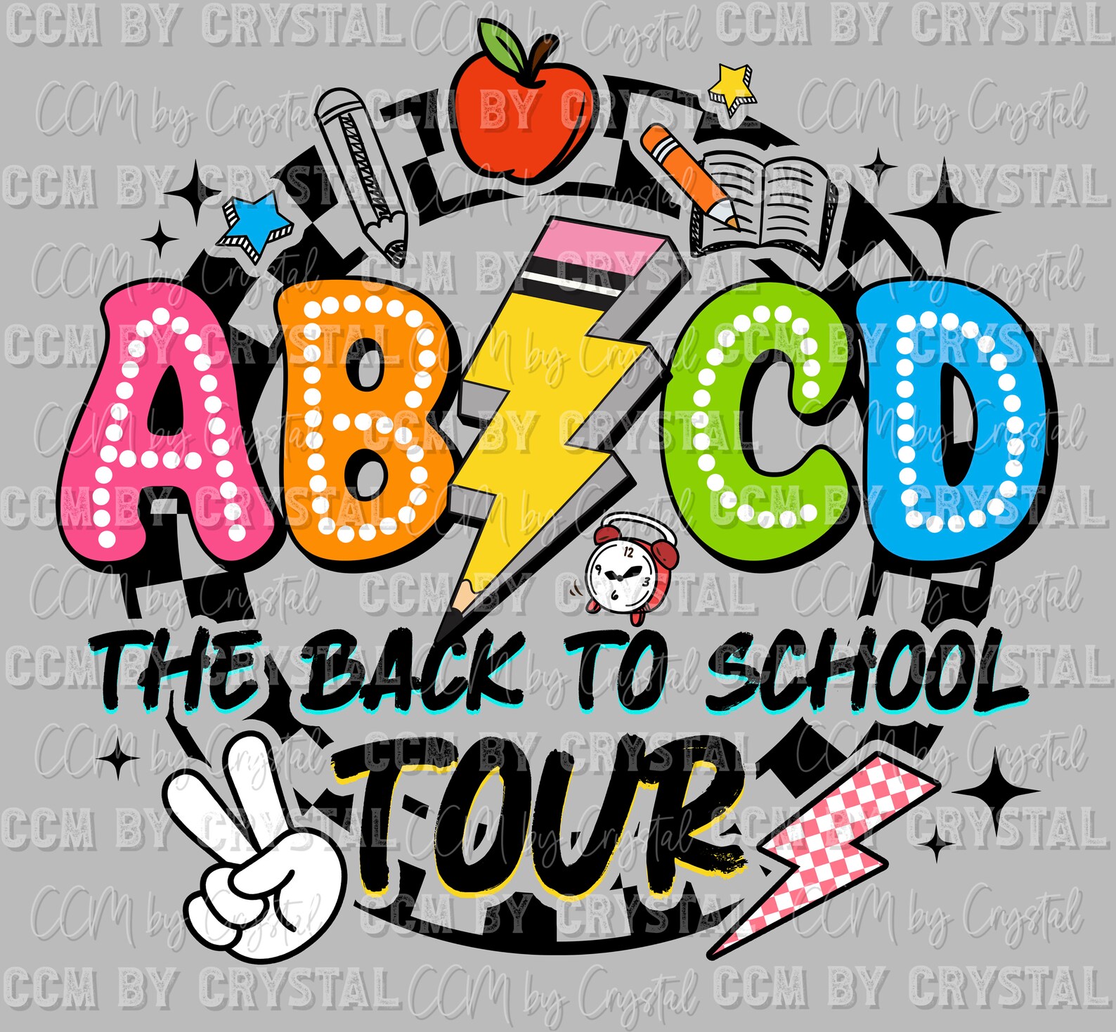 ABCD Back to School Tour Teacher Front Ready to Press Transfers DTF ...