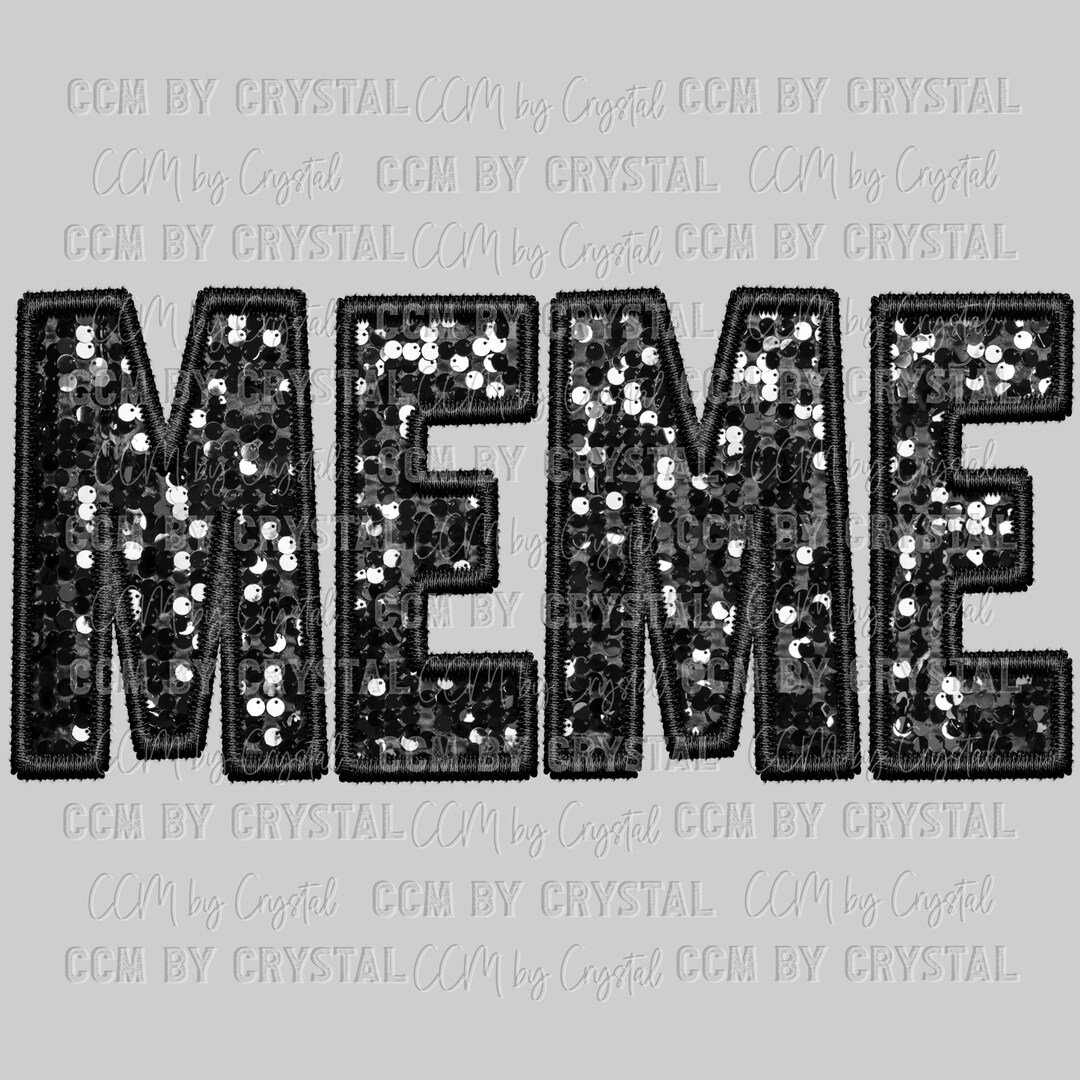 Meme Faux Embroidery Faux Sequins Mascot PNG Digital Download ONLY - Etsy