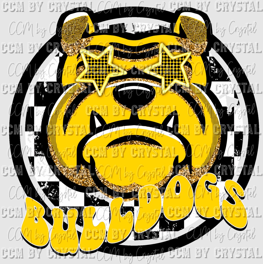 Bulldogs Black and Yellow Gold Mascot Ready to Press Transfer Direct to ...
