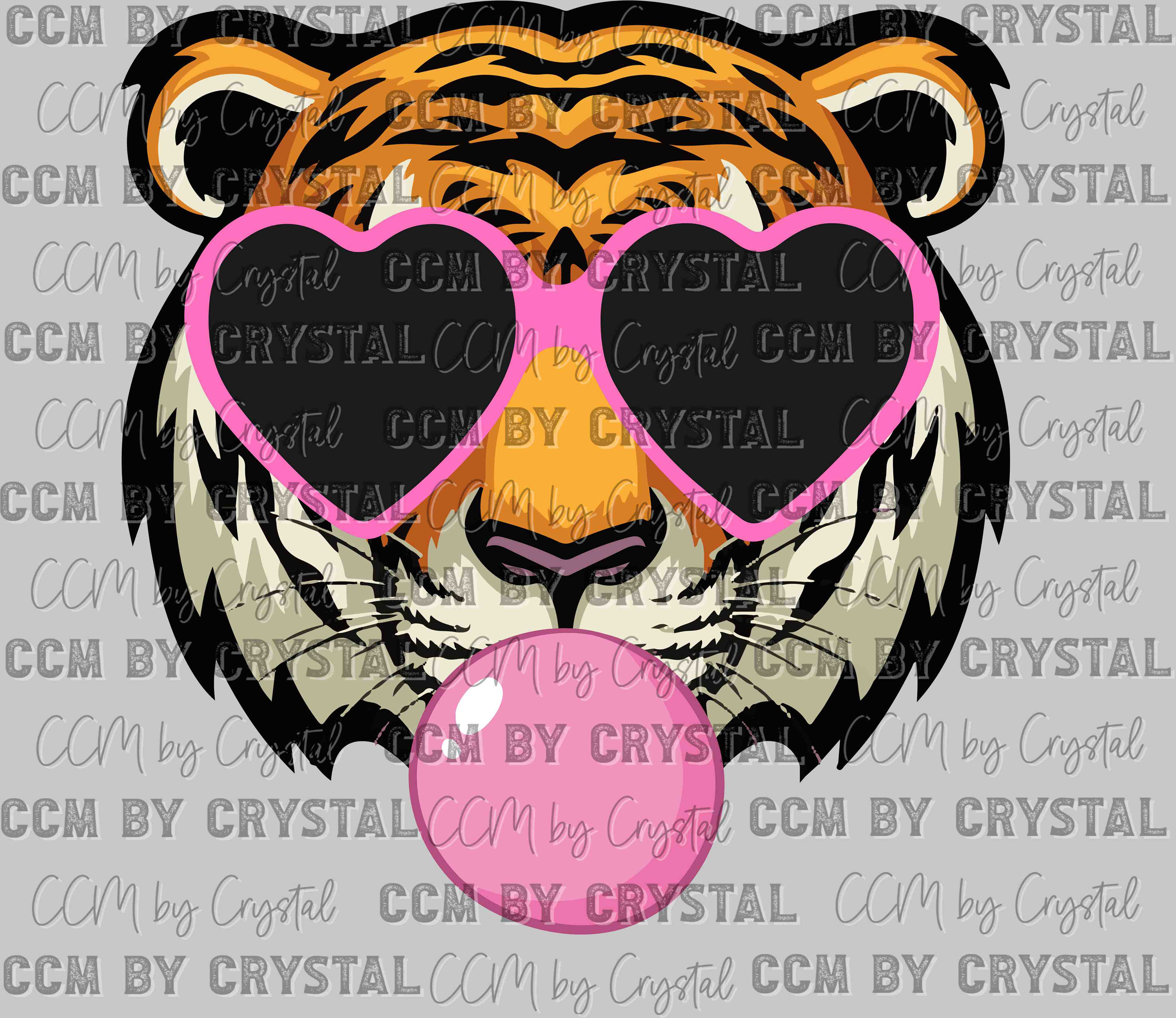 Tiger Blowing A Bubble Ready to Press Transfer Direct to Film DTF ...