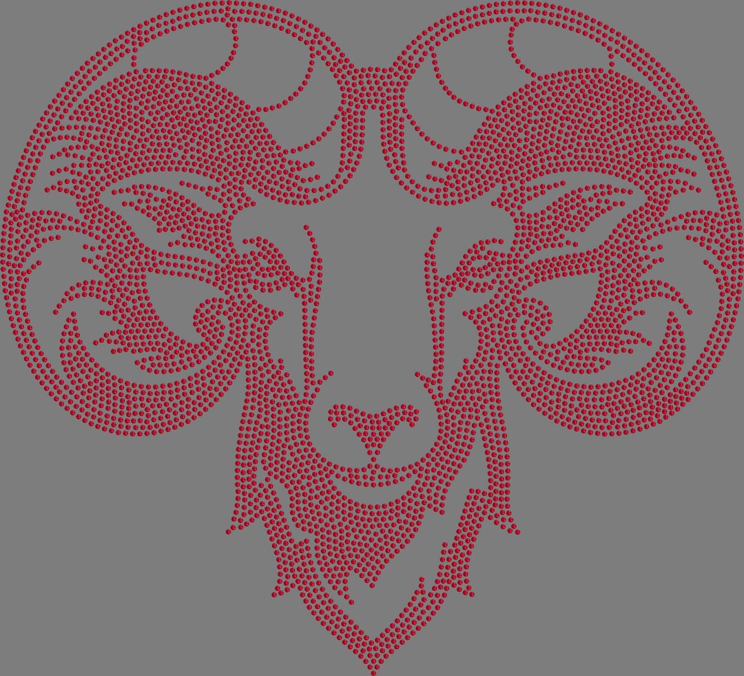 Ram Face 11" Ready to Press Spangle Transfer Bling Transfer Sparkle ...