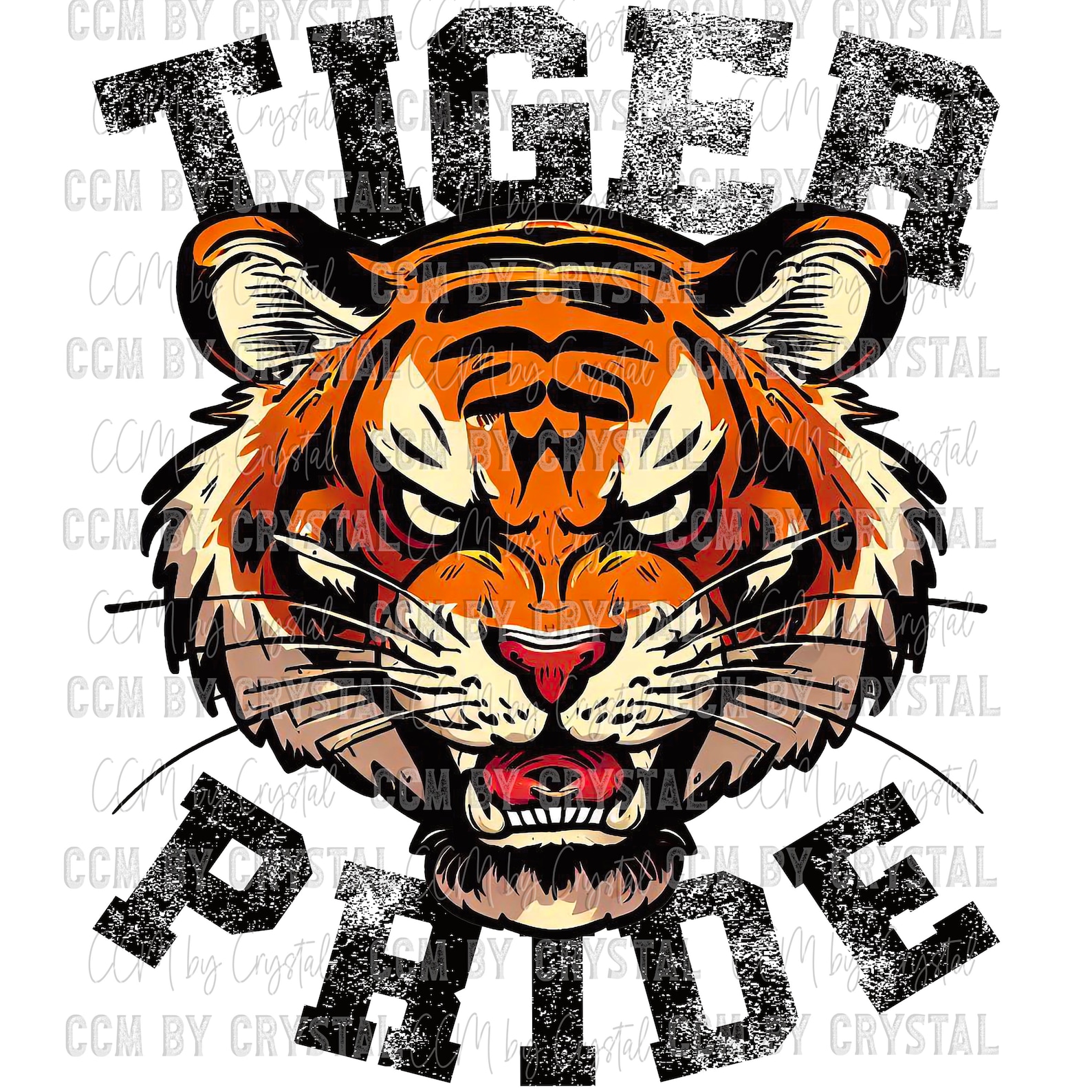 Tiger Pride Mascot Ready to Press Transfer Direct to Film DTF Transfer ...