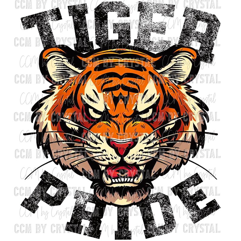 Tiger Pride Mascot Ready to Press Transfer Direct to Film DTF Transfer ...