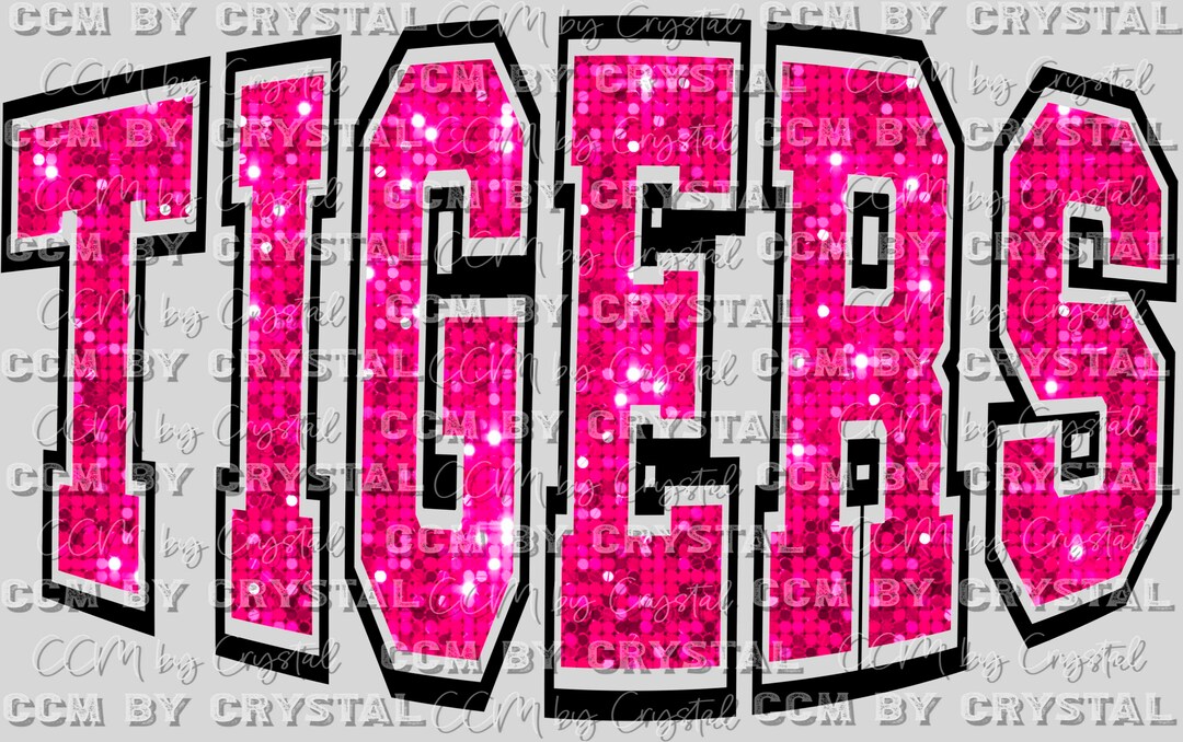 Tigers Pink Mascot Ready to Press Transfer DTF Transfers Sublimation ...