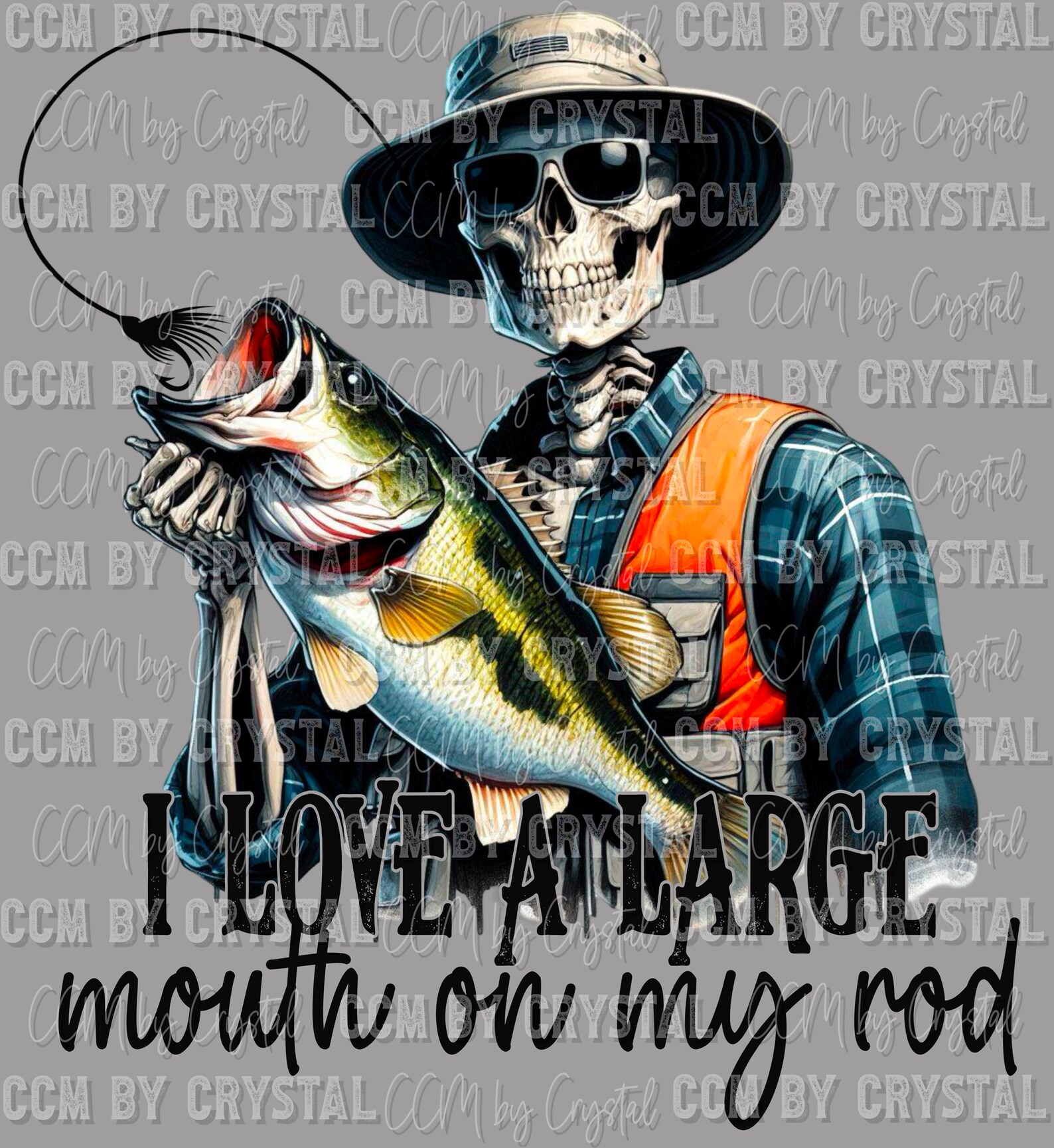 I Love a Large Mouth on My Rod Fishing Ready to Press Transfer Direct ...