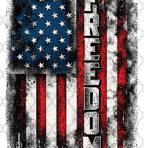 Freedom Flag With Black Distressed Background Ready to Press - Etsy