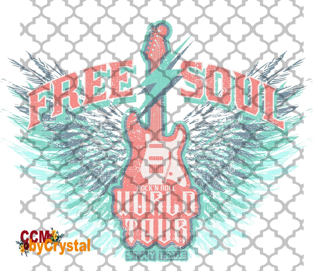 Distressed Free Soul Rock N Roll Ready to Press Sublimation - Etsy