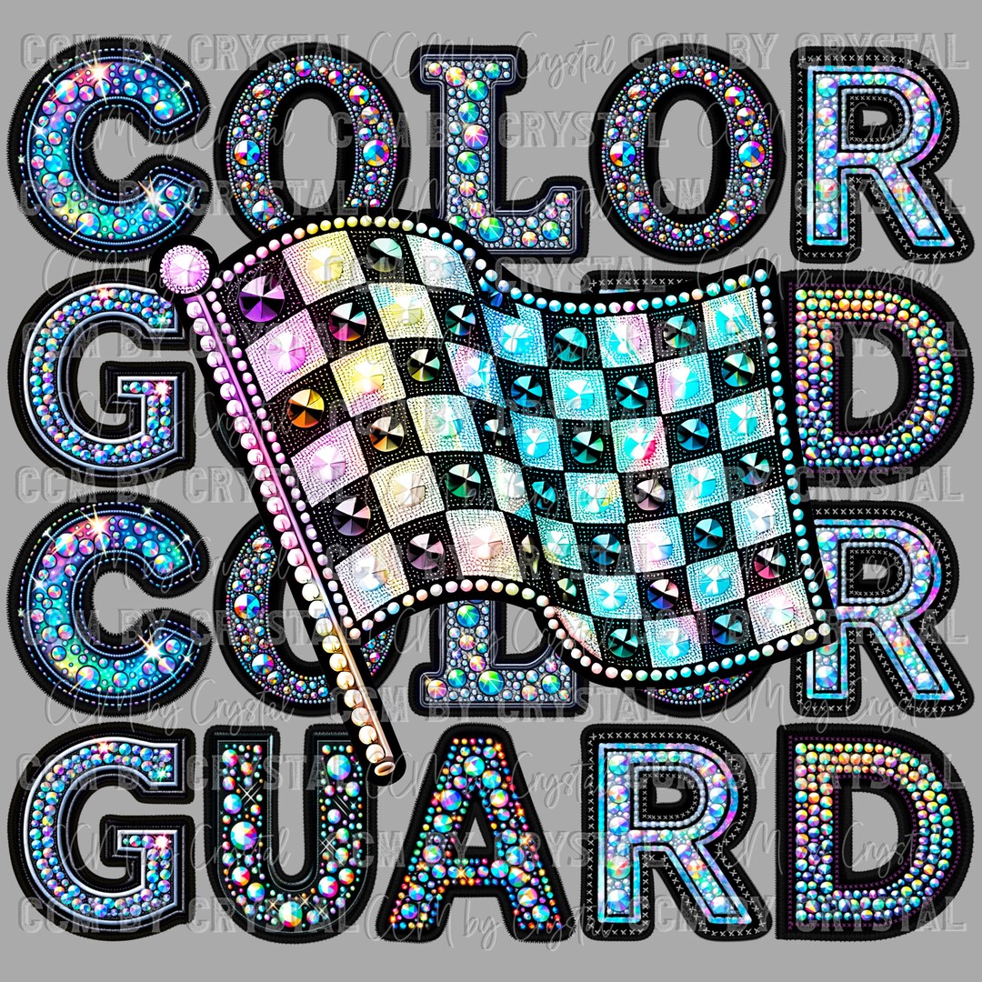 Color Guard Faux Rhinestones Ready to Press Transfer DTF Transfers ...