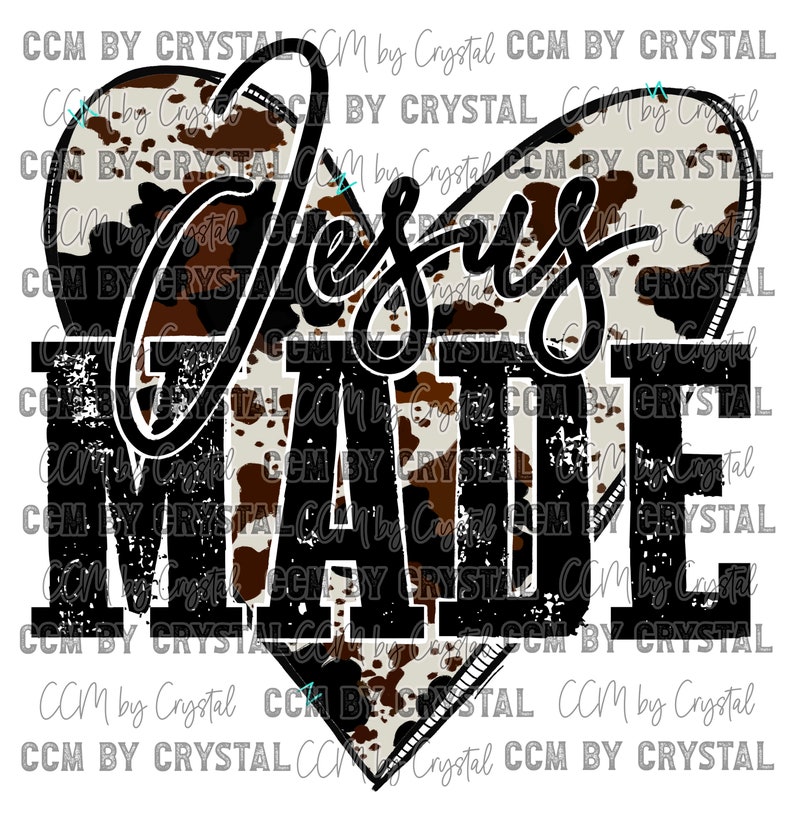 Jesus Made Christian Christianity Cow Print Ready to Press - Etsy