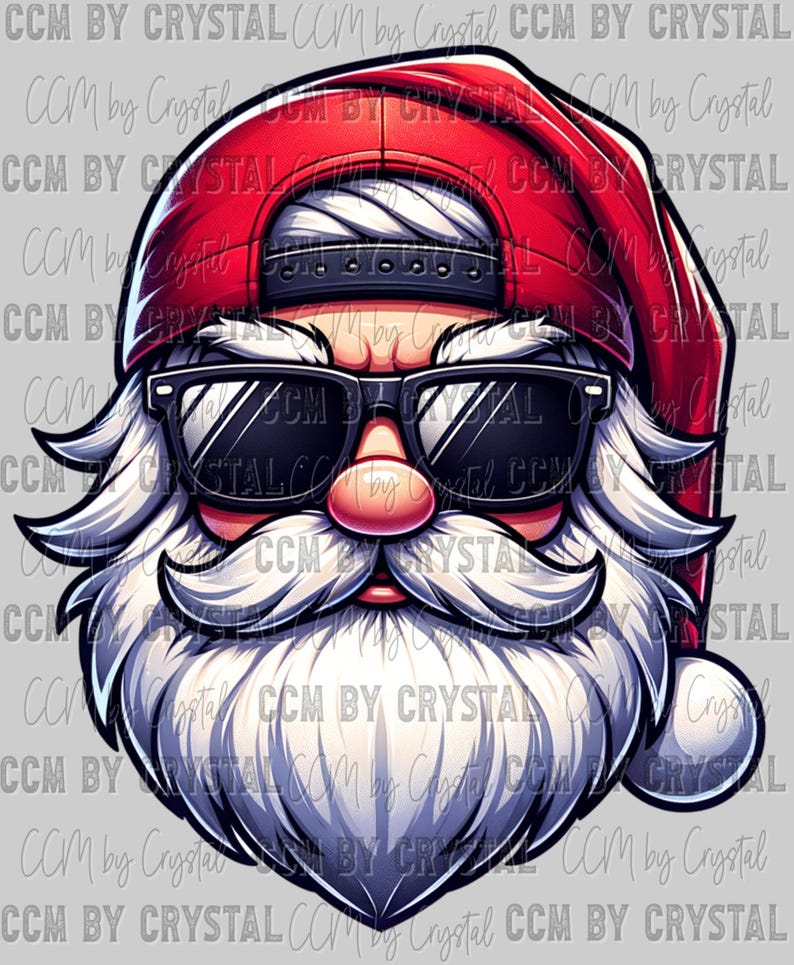 Christmas Ballcap Santa Ready to Press Transfer Direct to Film DTF ...