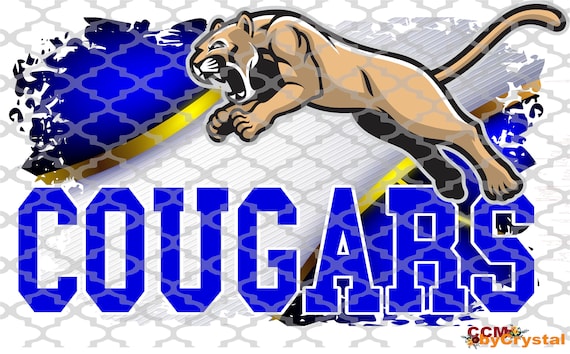 Cougars PNG Royal Blue and Gold - Etsy