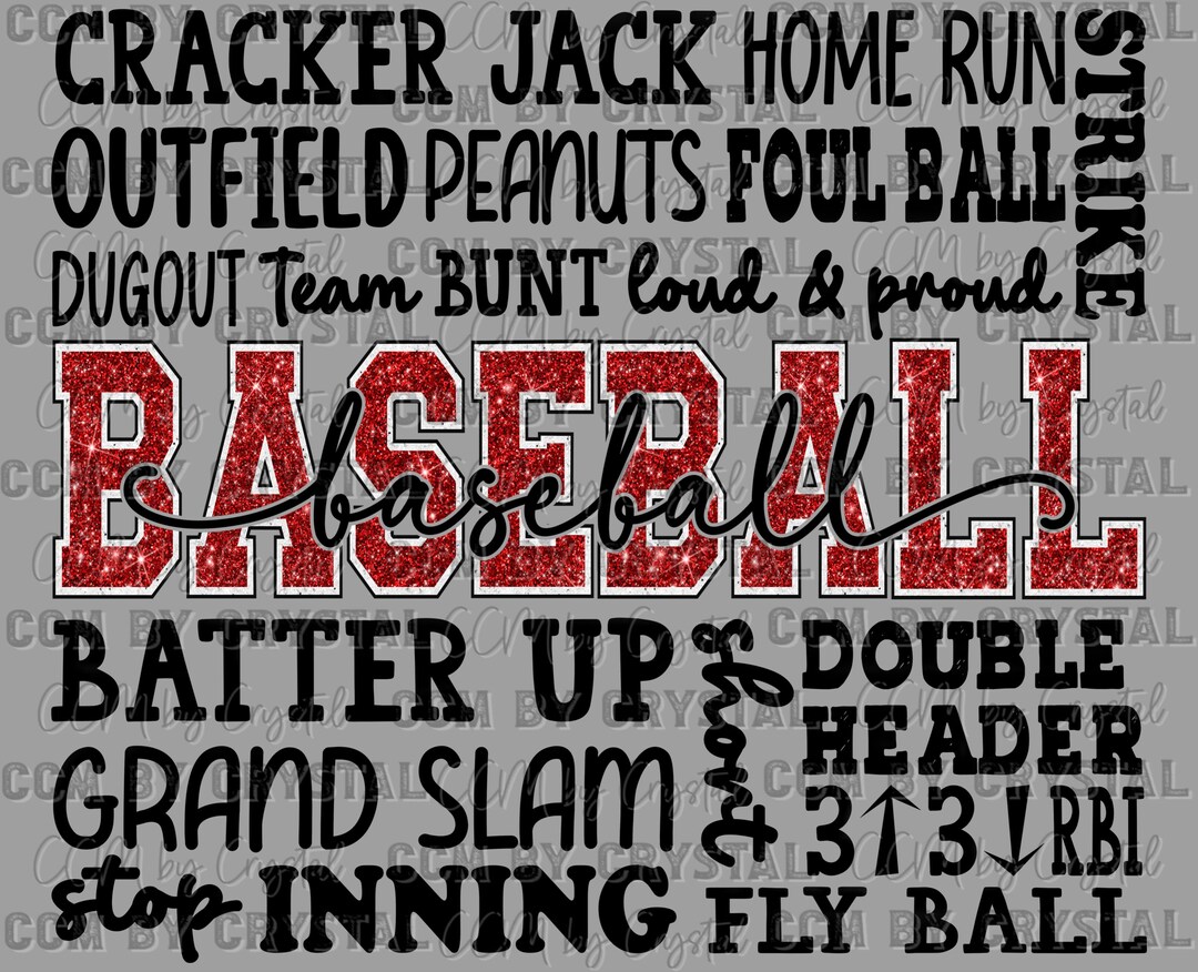 Baseball Wording Ready to Press Transfer Direct to Film DTF Transfers ...