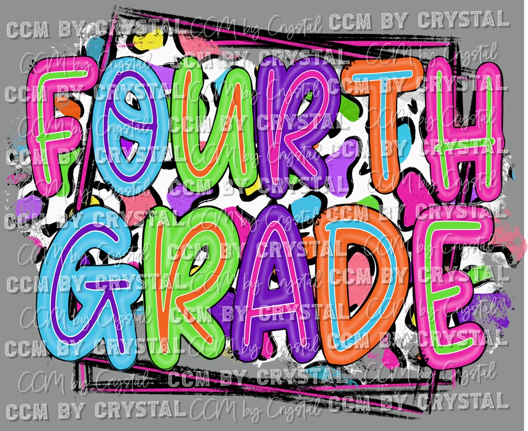 Fourth Grade Colorful Leopard Background Ready to Press - Etsy