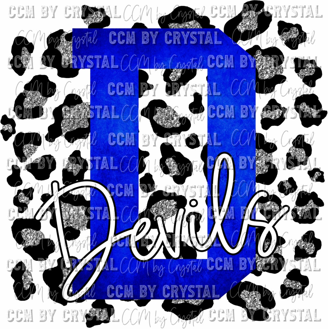 D Devils Blue With Silver Leopard Background PNG Digital Download ONLY ...