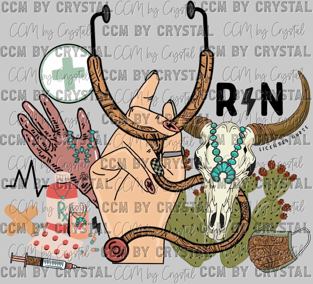 Nurse RN Western Ready to Press Transfer Direct to Film DTF Transfers ...