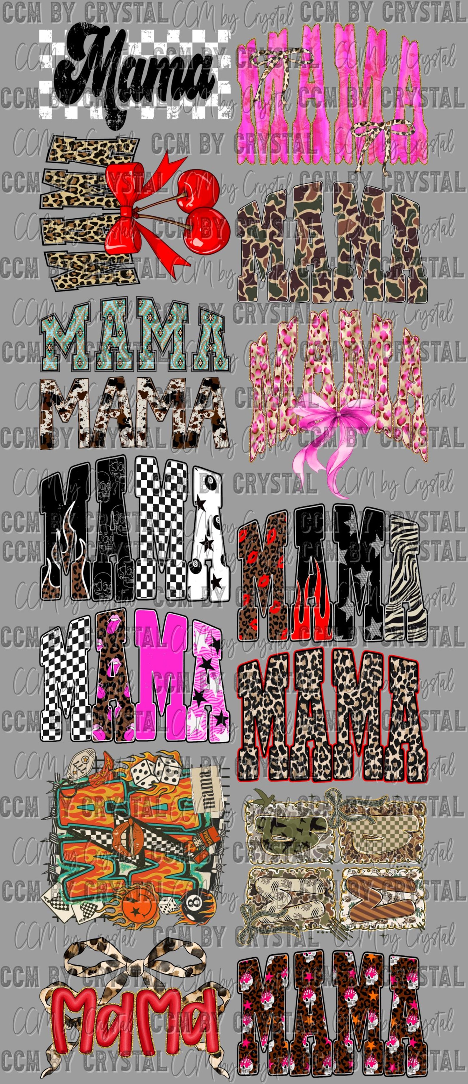 Pre-made MAMA Gang Sheet Longest Side Gang Sheets for DTF Transfers ...
