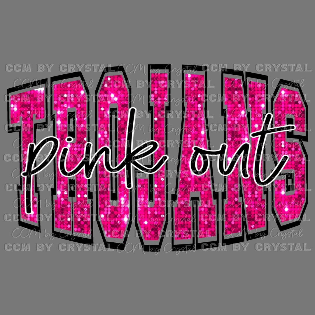 Trojans Pink Out Faux Sequins Mascot PNG Digital Download ONLY - Etsy