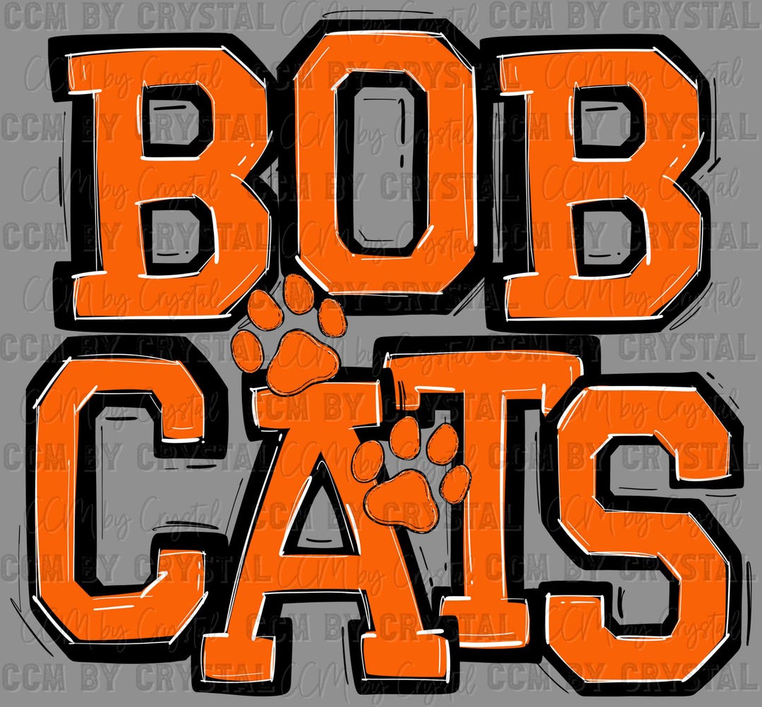 Bobcats With Paws Orange Sports Mascot Ready to Press Transfer Direct ...