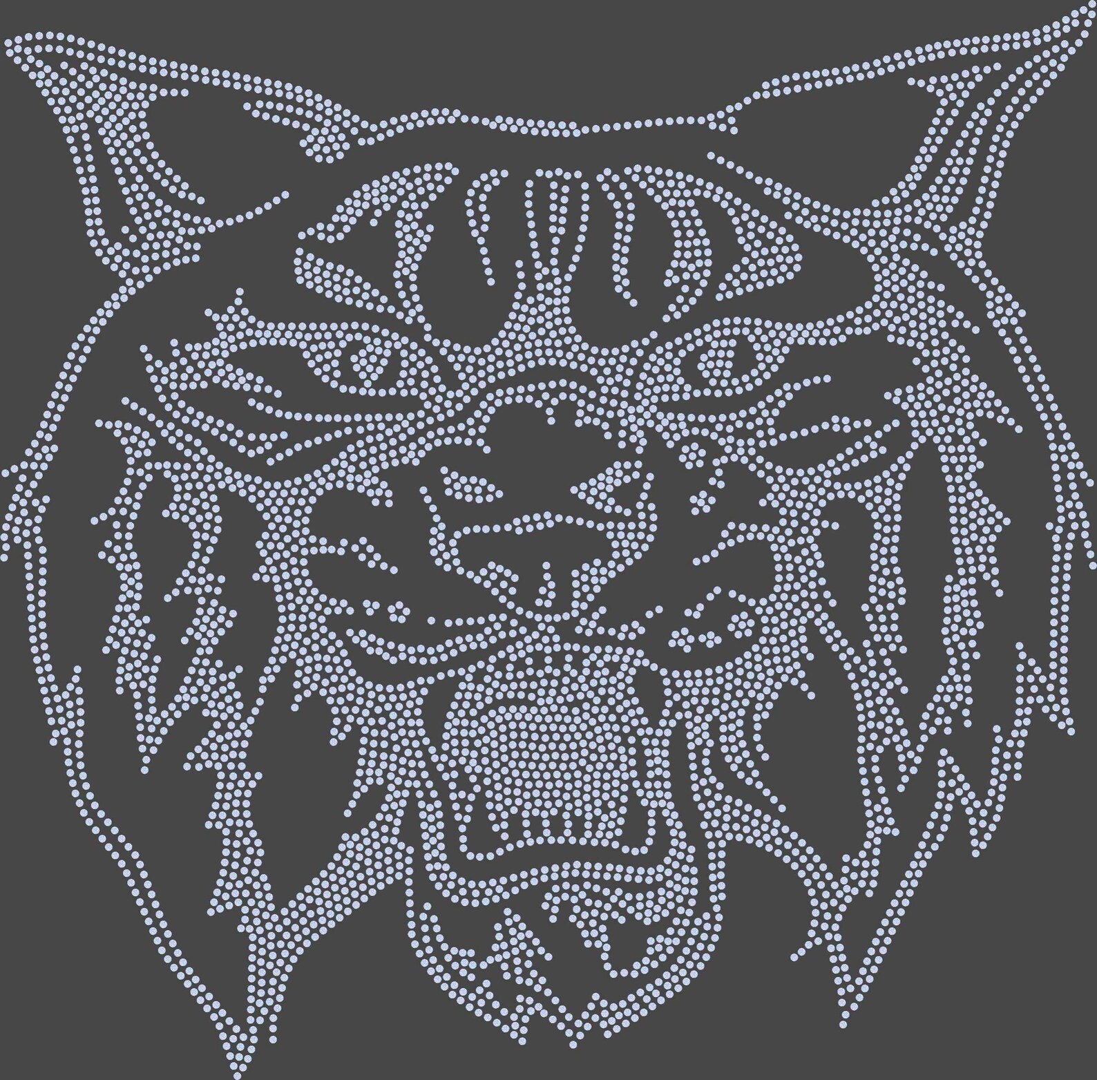 Wildcat Face 11" Ready to Press Spangle Transfer Bling Transfer Sparkle ...