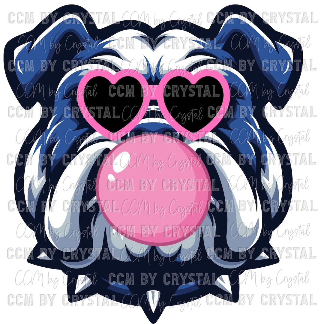 Bulldog Blowing Bubble Gum Mascot PNG Digital Download ONLY - Etsy