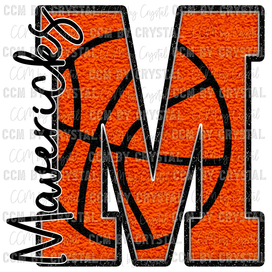 M Mavericks Mascot Basketball Letter Ready to Press Transfer Direct to ...