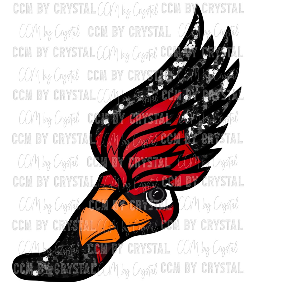 Cardinals Track Faux Embroidery Faux Sequins Ready to Press Transfer ...