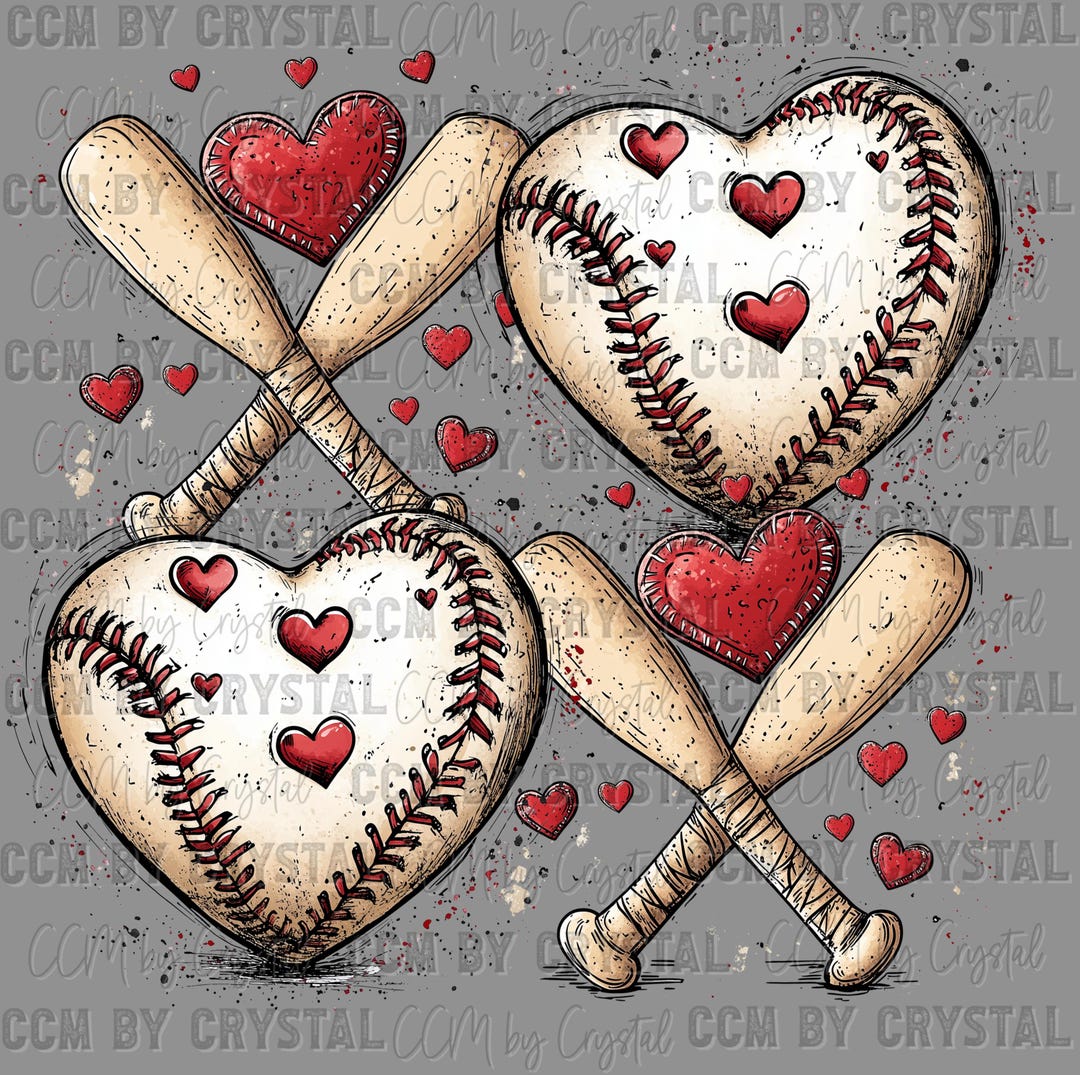 Baseball Xoxo Valentines Day Ready to Press Transfer Direct to Film DTF ...