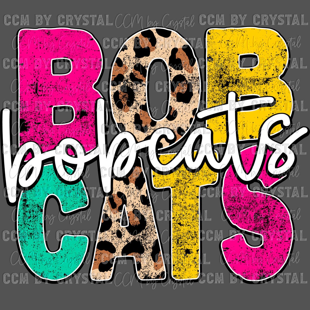 Bobcats Colorful Leopard Mascot Ready to Press Transfers DTF Transfers ...