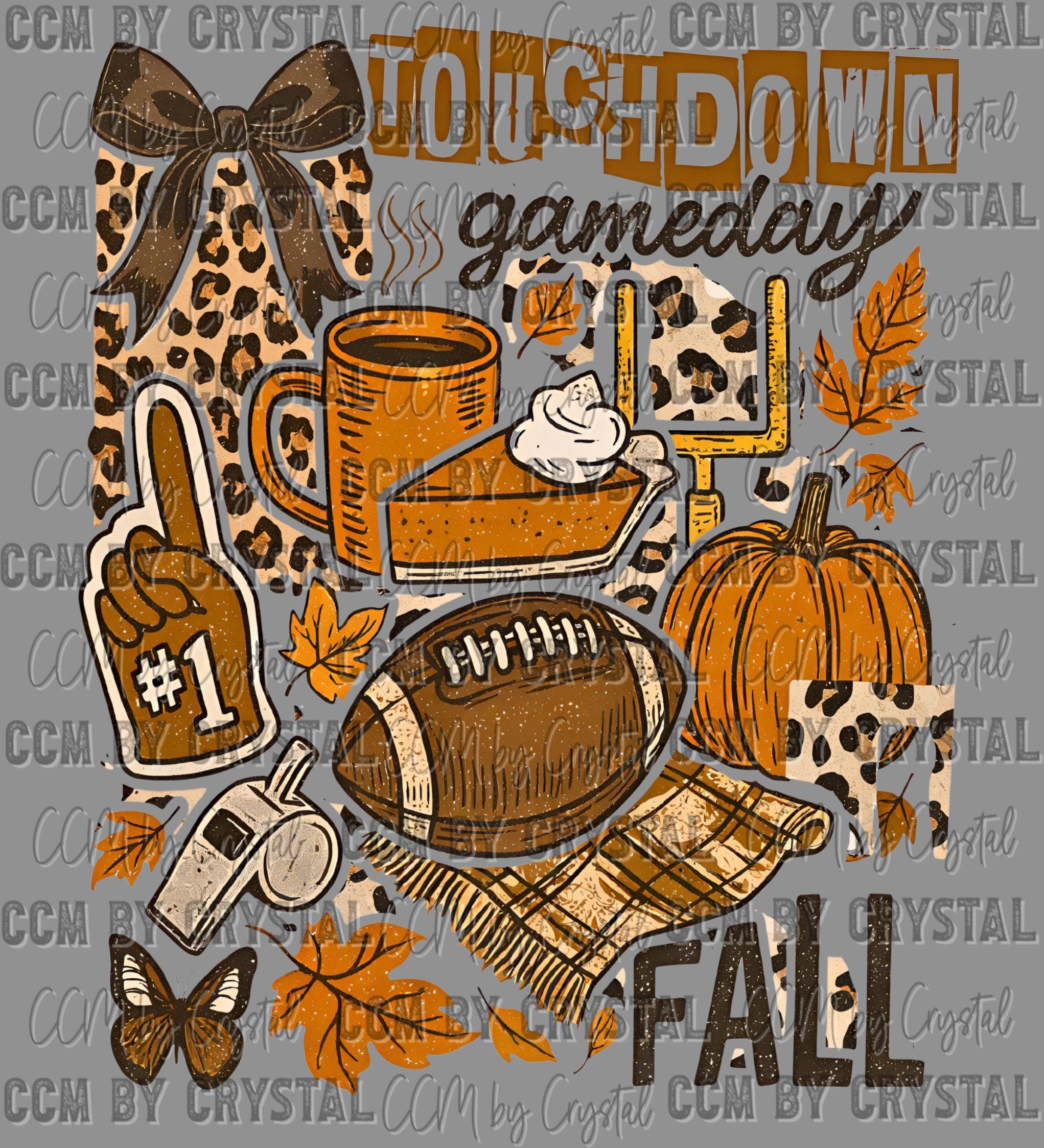 Touchdown Game Day Football Fall Ready to Press Transfer Direct to Film ...