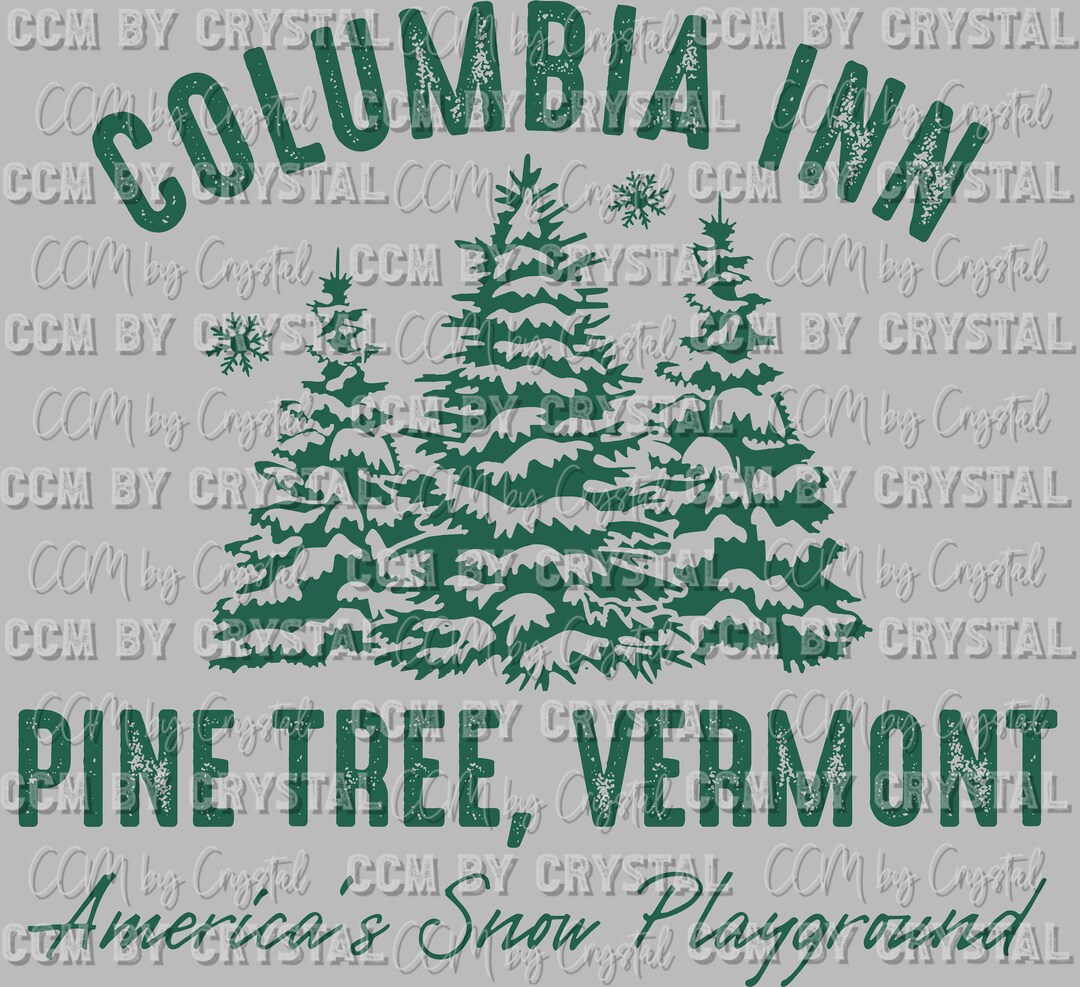 Columbia Inn Pine Tree Vermont Christmas Ready to Press Transfer Direct ...