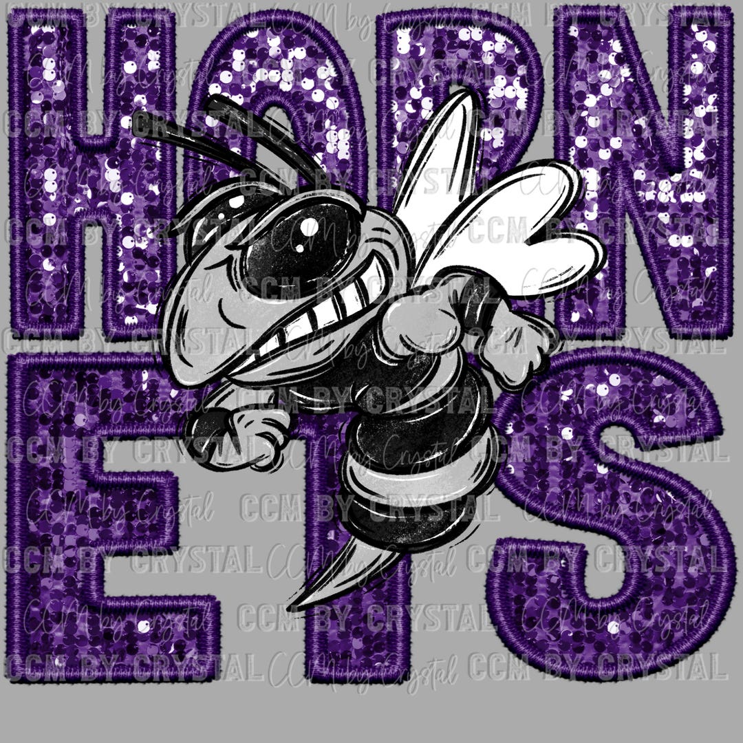 Hornets Faux Embroider Faux Sequins PNG Digital Download ONLY - Etsy