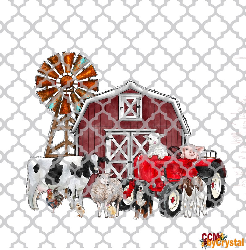 Farm Life Tractor Farm Animals Transfer DTF Transfers - Etsy