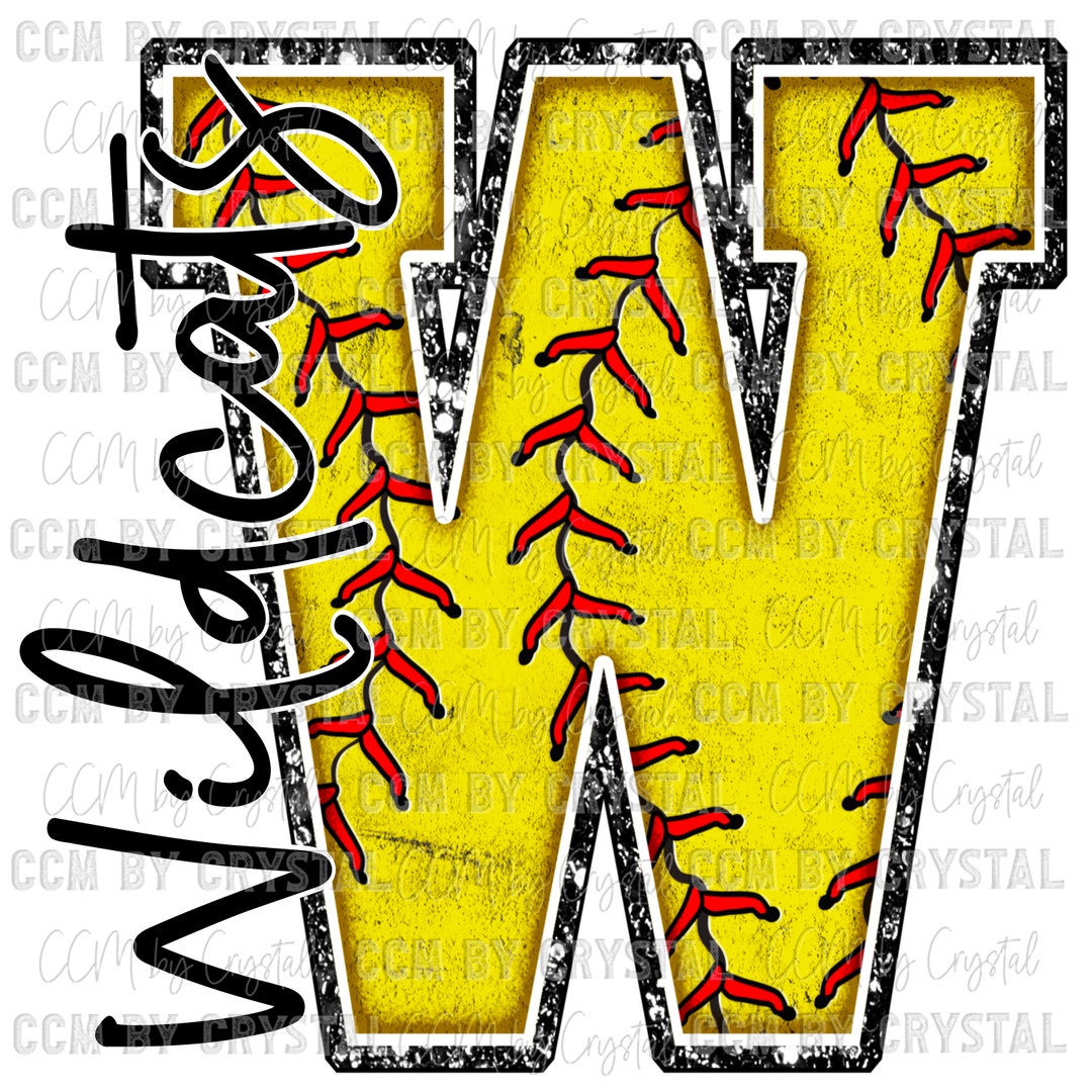 W Wildcats Mascot Softball Letter Ready to Press Transfer Direct to ...
